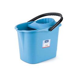 CUBO FREGAR ELEGANCE 15L NEGRO + ECURRIDOR COLOR AZUL